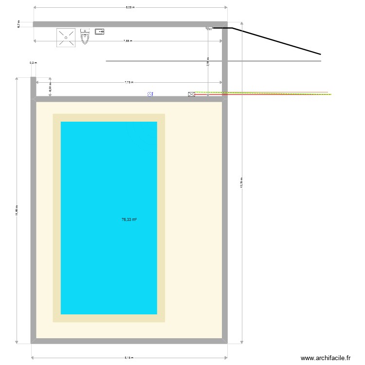 plan piscine - Plan 1 pièce 76 m2 dessiné par thomas310722