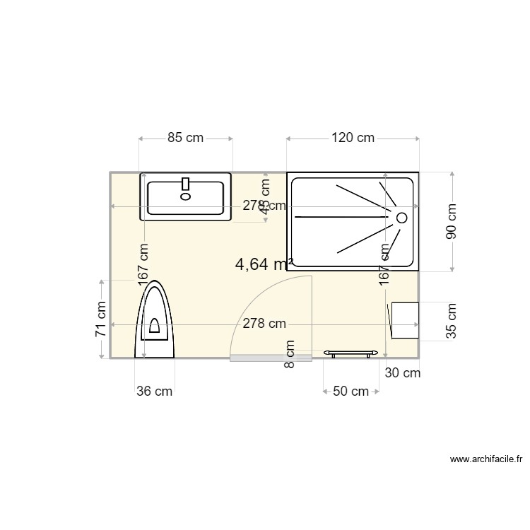 salle de douche parentale 3ème projet - Plan dessiné par evaseb