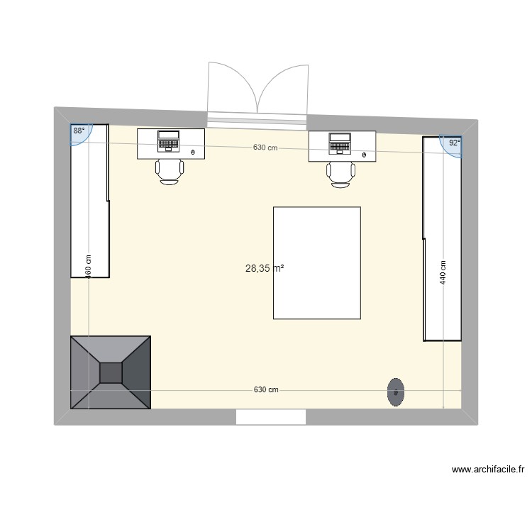 atelier - Plan dessiné par Clemtab