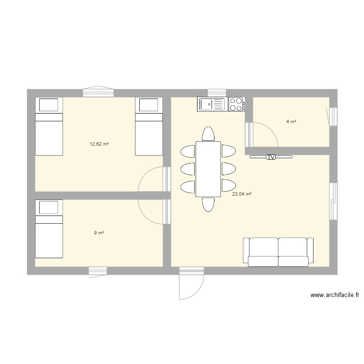 50m2 - Plan dessiné par atlantis1000