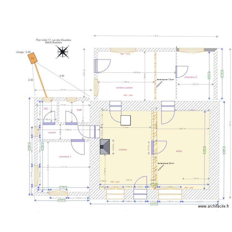 plan initial coté - Plan dessiné par loopy