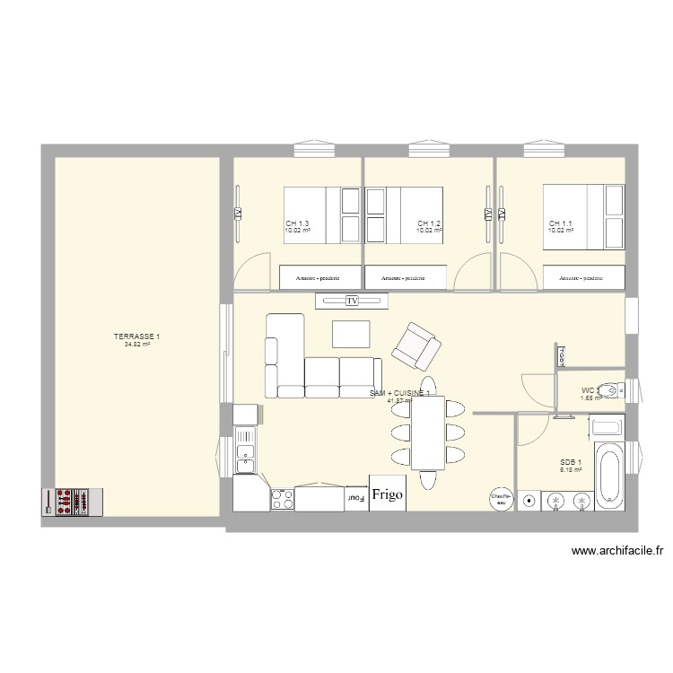 PLAN T4 - Plan dessiné par INVESTIS