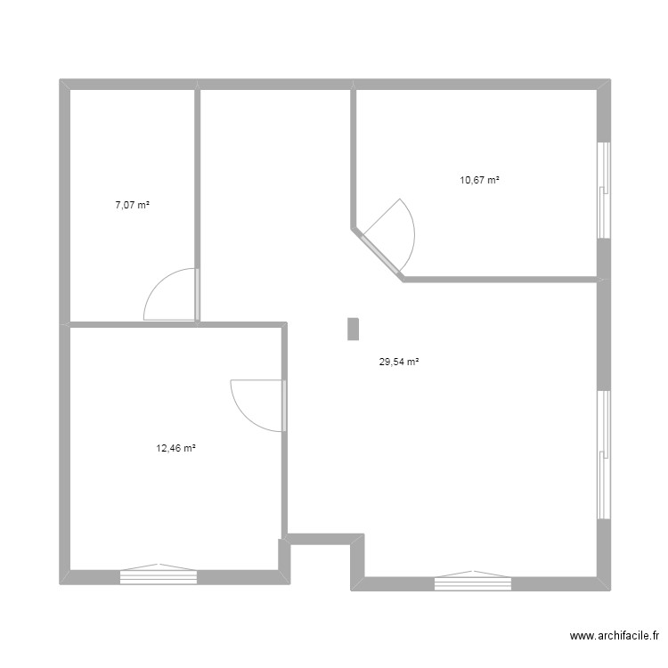 60m2 - Plan dessiné par deuxclic