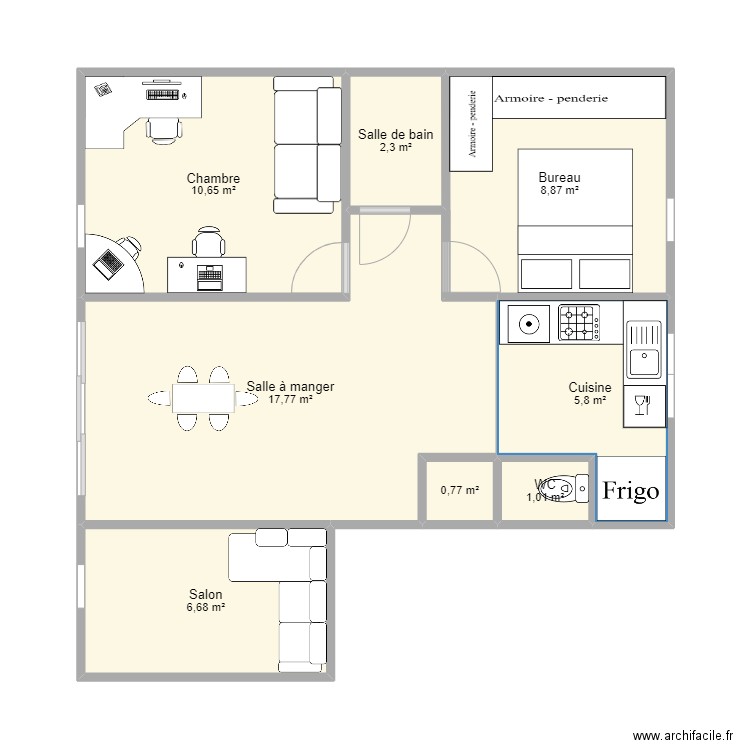 plan appartement - Plan dessiné par laurinee