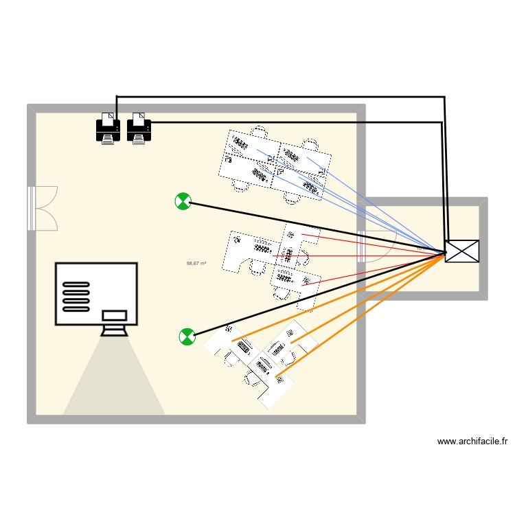 Shema cable ethernet maj2 - Plan 2 pièces 109 m2 dessiné par ouganda260