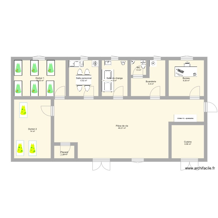 Creche - Plan dessiné par leflanbi