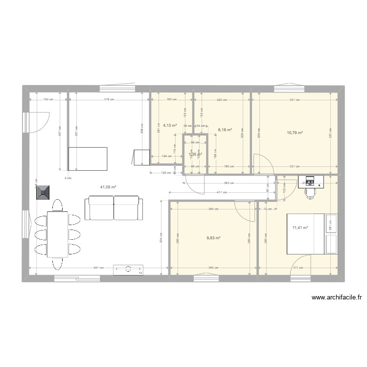 Maison 2 - Plan 7 pièces 85 m2 dessiné par Frhom