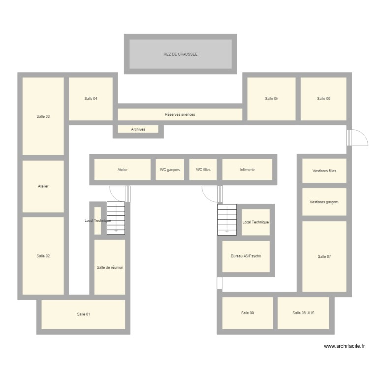 Plan – Collège rez de chaussée – Par sophie martinez ️ | ArchiFacile