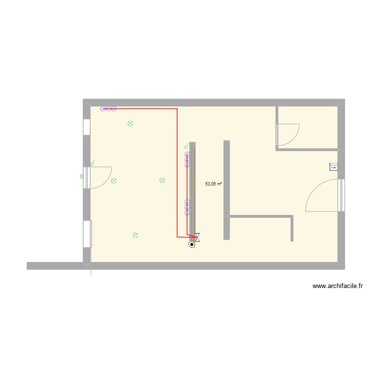 PLAN CAB - Plan 1 pièce 53 m2 dessiné par panoramique