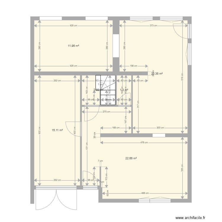 RDC EXISTANT - Plan dessiné par PROJET SAULNY