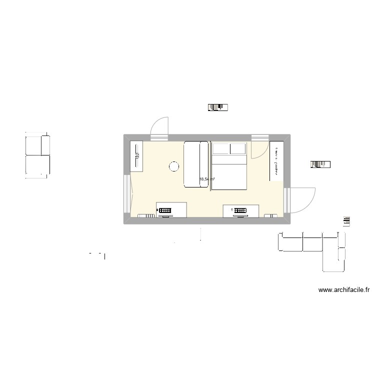 plan lit - Plan dessiné par wallydubai