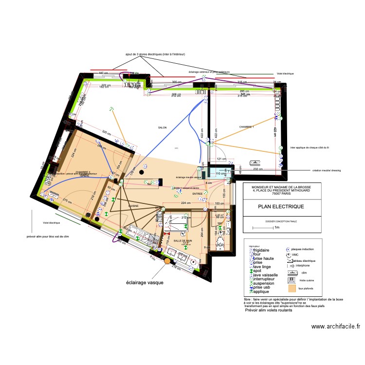 plan elec - Plan 4 pièces 69 m2 dessiné par leffetcouleurs