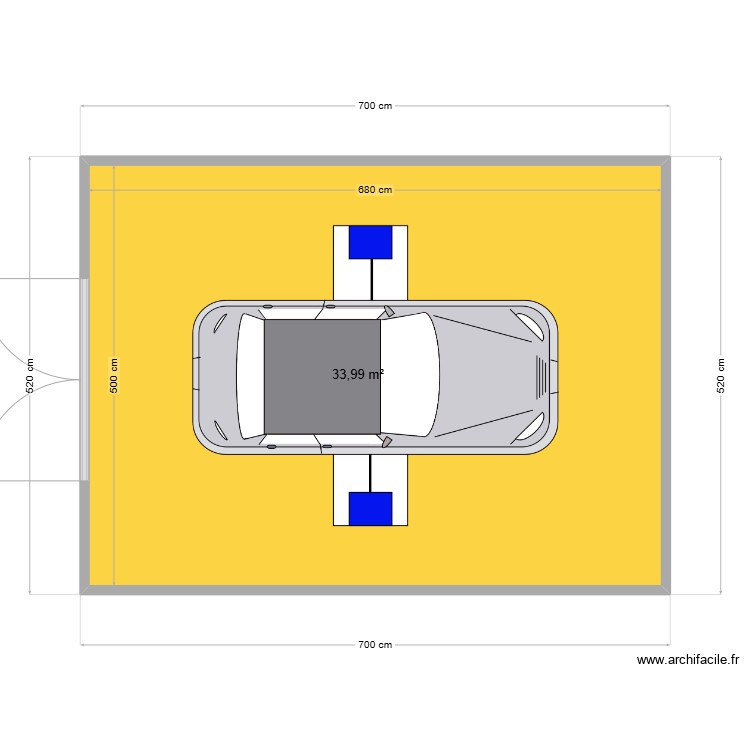 Plan – Garage 1 voiture et pont élévateur – Par kiki68600 ️ | ArchiFacile