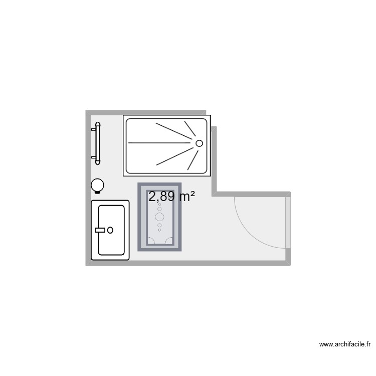 Estimation SDB - Plan 1 pièce 3 m2 dessiné par Seb4562