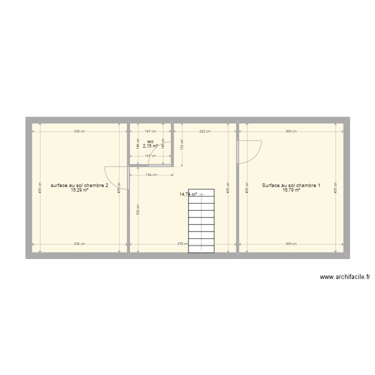 Combles - Plan 4 pièces 49 m2 dessiné par cissoou78