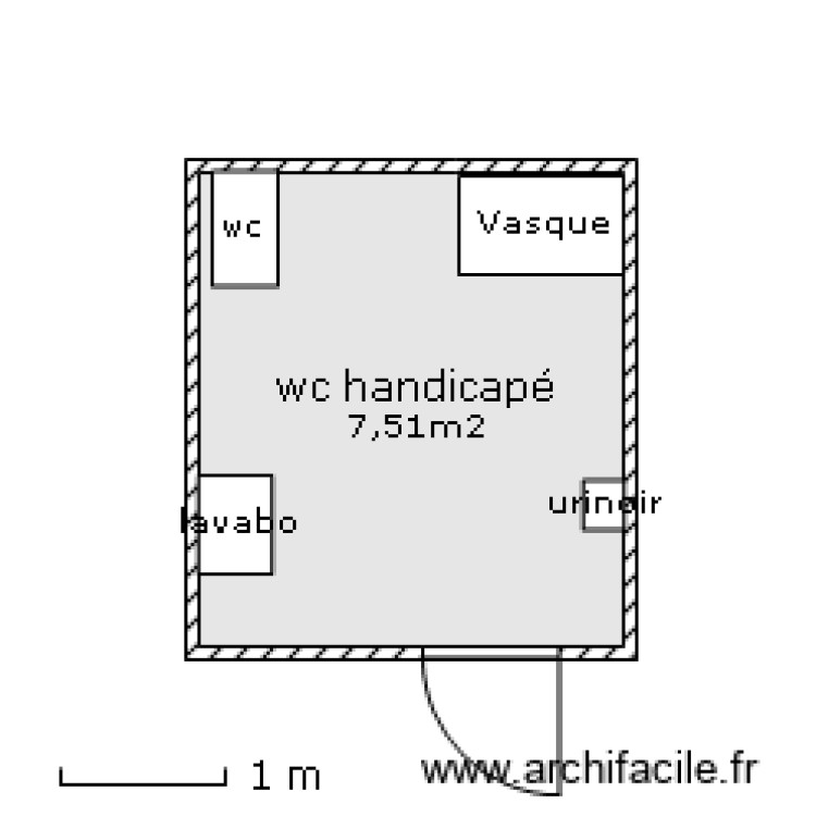 FONGECIF LOCAL WC HANDICAPE 2 - Plan dessiné par ber290549