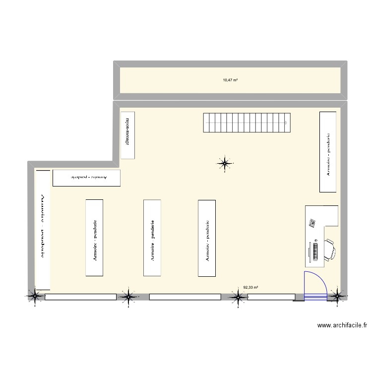Projet HH V2 superette - Plan dessiné par Houda63