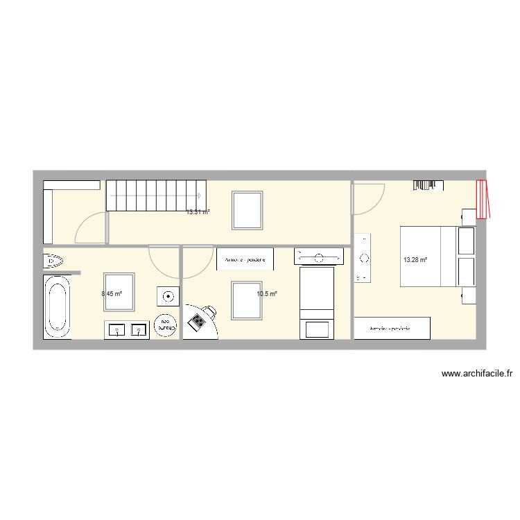 PLAN F3 ETAGE - Plan dessiné par benjamin25