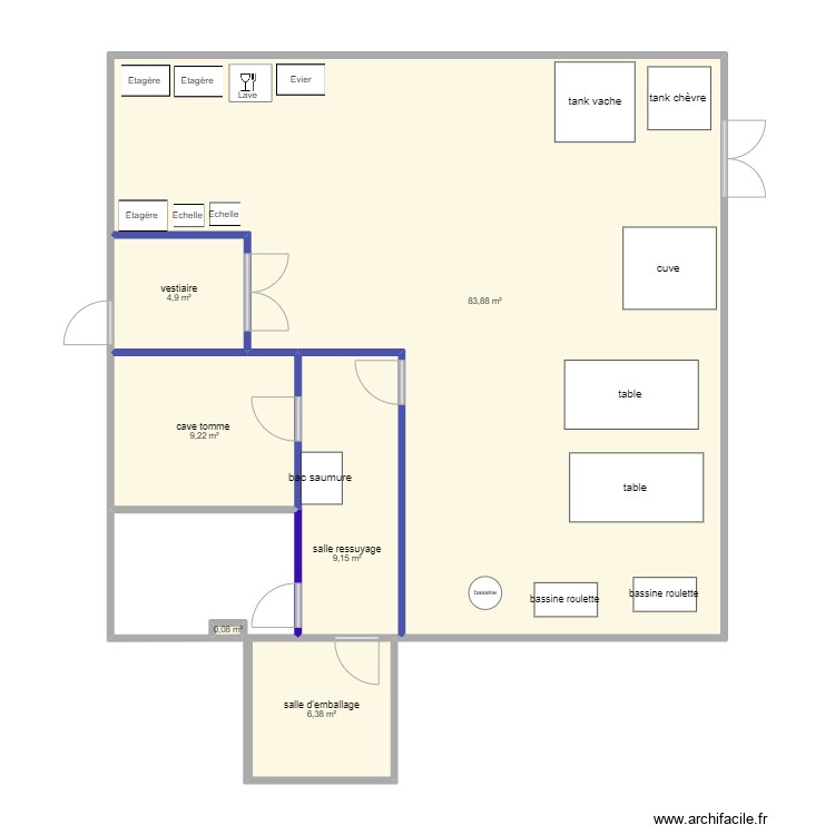 fromagerie - Plan dessiné par eliseqsn