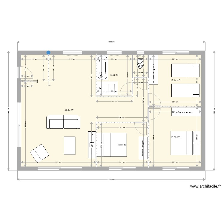 Villa 90 m2 - Plan dessiné par PFourmaux1