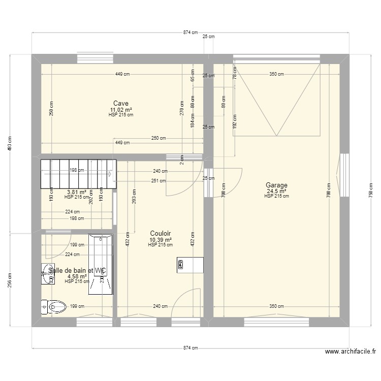 EXISTANT RDC 2 - Plan dessiné par Bond93220