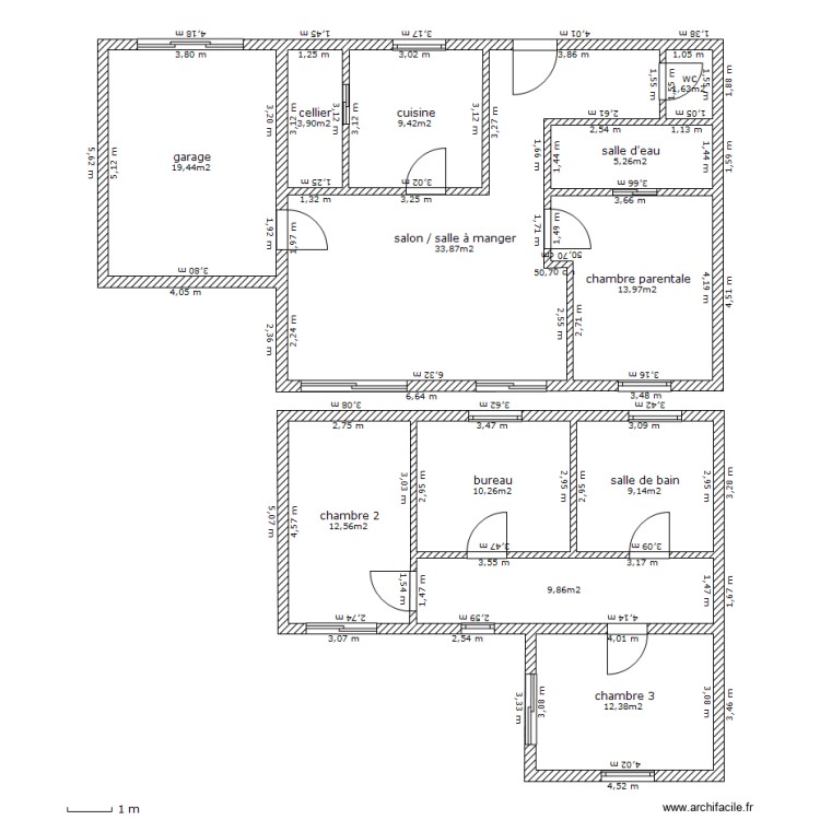 Plan – maison t4 1 etage – Par dubonar ️ | ArchiFacile