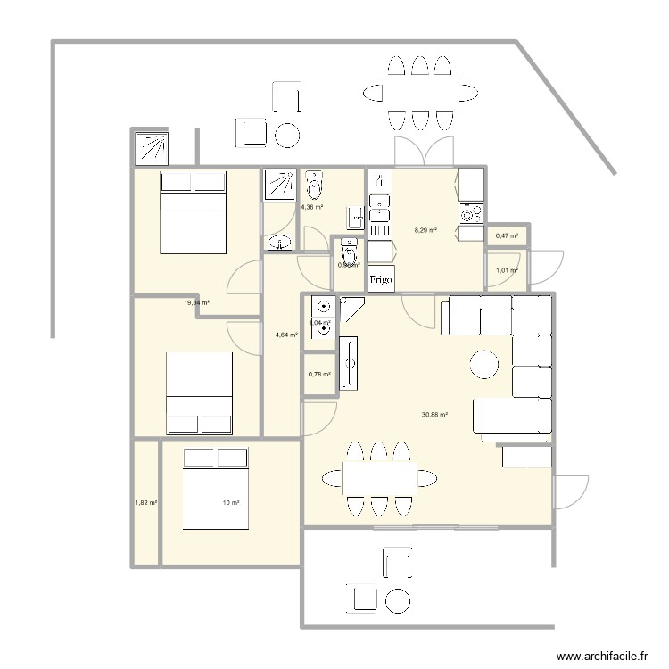 HOSSEGOR - Plan dessiné par Meltide