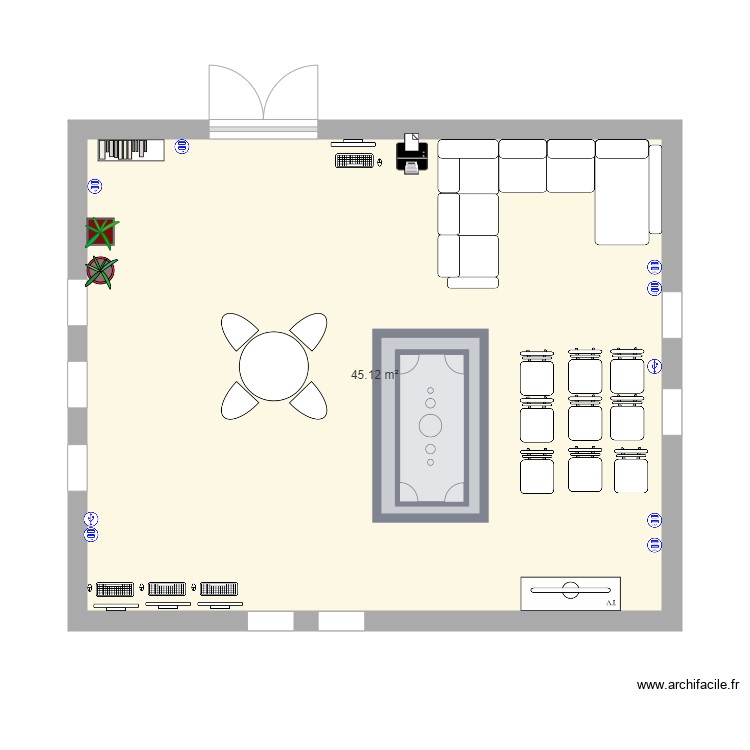 Plan – Sala ideal(dibujo) – Par SANTIAGO DUARTE ️ | ArchiFacile