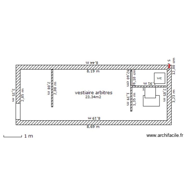 vestiaire arbitre - Plan dessiné par vince1967