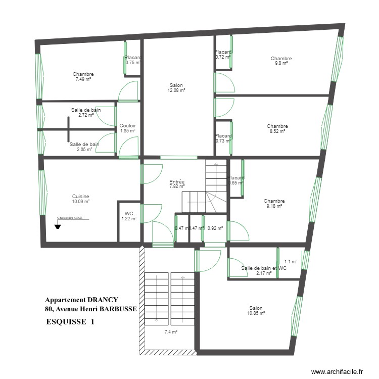 DRANCY 1 - Plan dessiné par JPA33