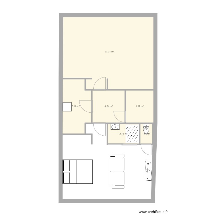 Alakam - Plan 6 pièces 46 m2 dessiné par jammy12
