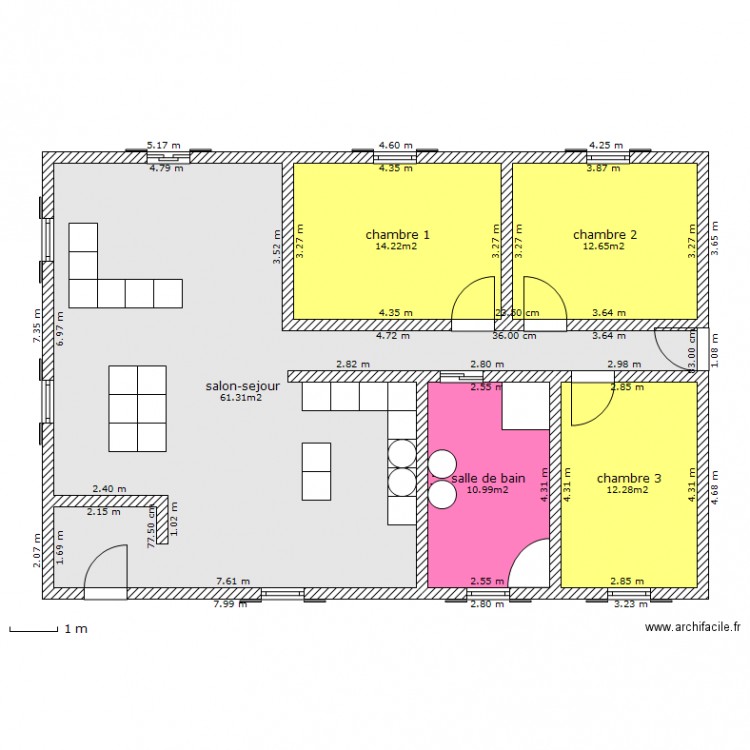 maison rectangle - Plan dessiné par jplolotte