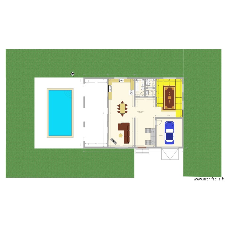 Villa rdc - Plan dessiné par nanou243