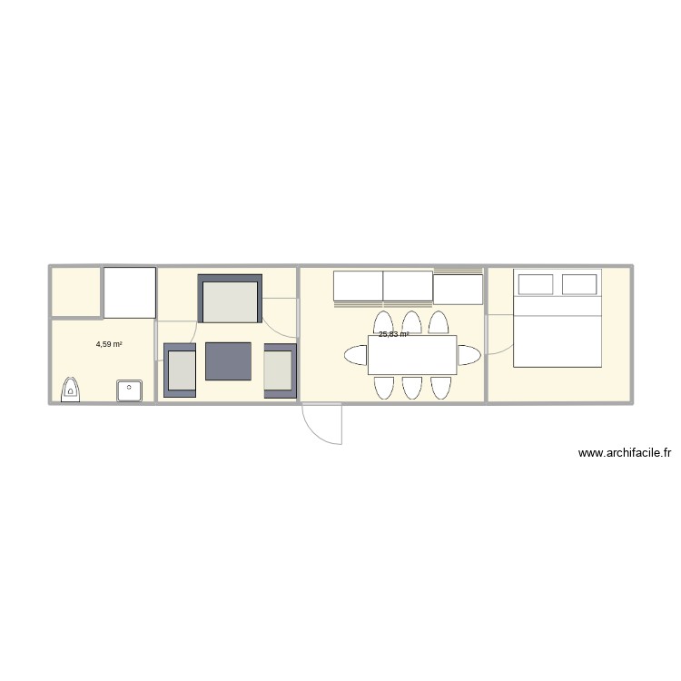 tini - Plan 3 pièces 31 m2 dessiné par fabfab25