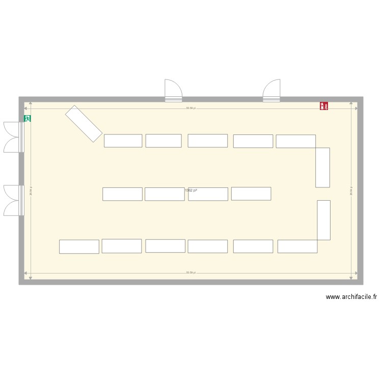 salle exposition - Plan dessiné par Sylvie48
