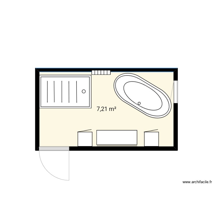 Plan SDB - Plan 1 pièce 7 m2 dessiné par Lilicaron