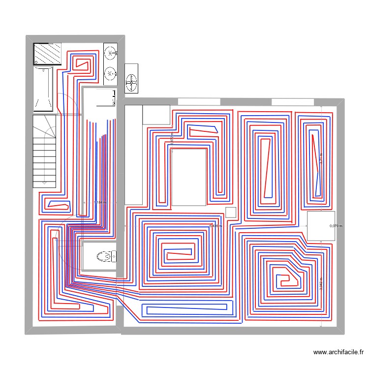 calpinage plancher chauffant - Plan dessiné par guinoc
