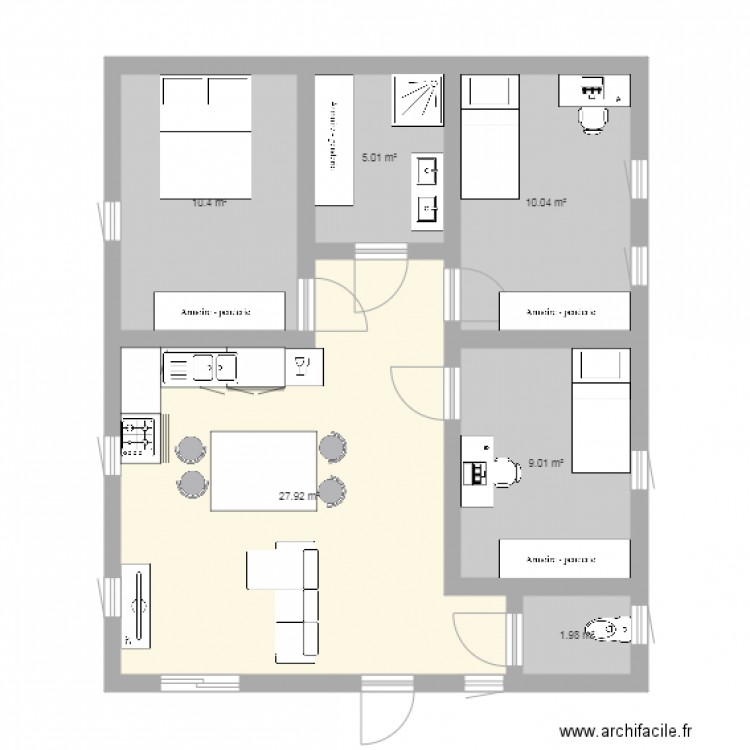 maison 70m2 - Plan dessiné par Lucile007