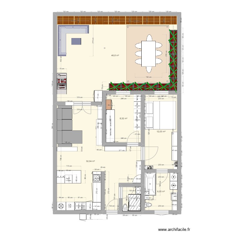 Dressing - Plan 6 pièces 107 m2 dessiné par lc89