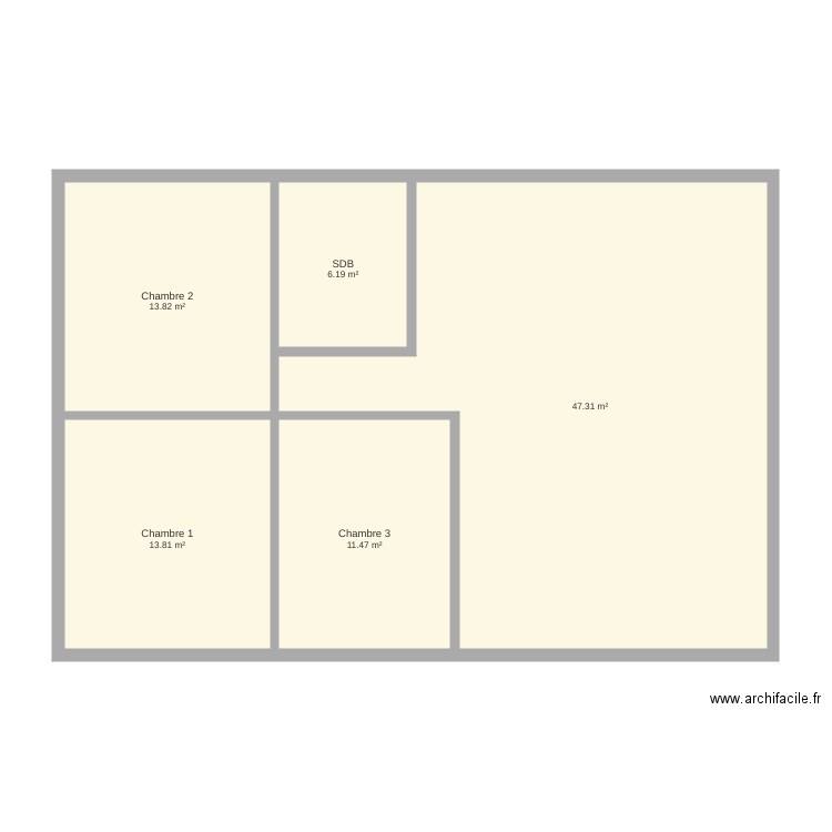 Plan 1 RDC - Plan 5 pièces 93 m2 dessiné par AxelLucie