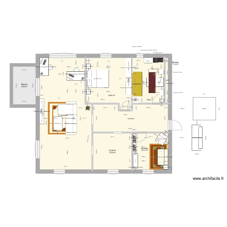 Olten - Plan 8 pièces 115 m2 dessiné par MevLes