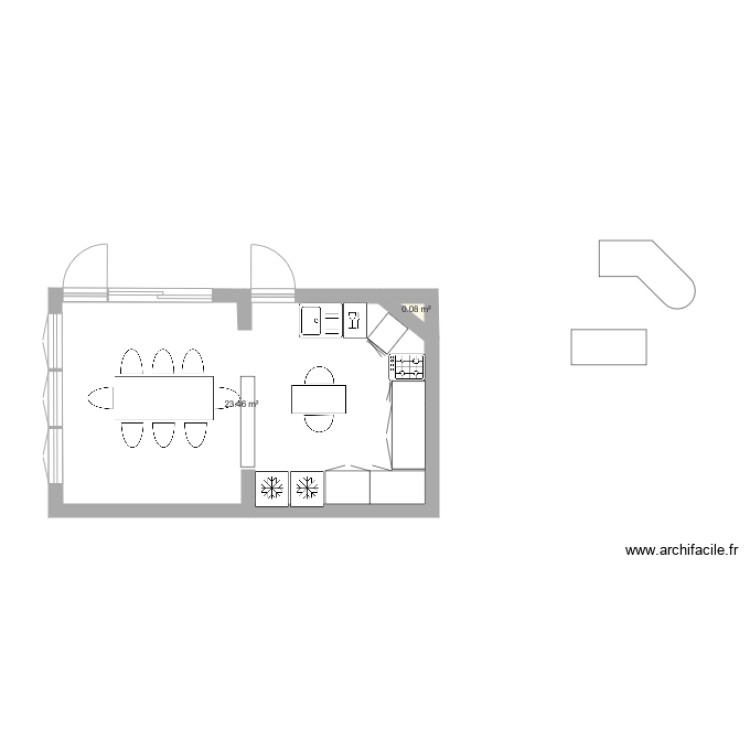 Cuisine rénovée - Plan dessiné par Patrick PENNEL