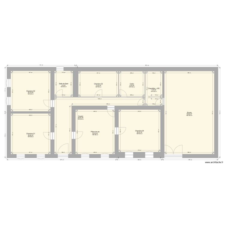 Plan de masse 2D avant travaux - Plan dessiné par rougette
