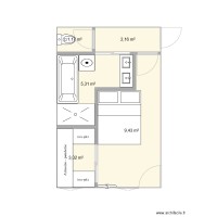 Studio 25m2 2 - Plan 5 pièces 24 m2 dessiné par leblanc2002