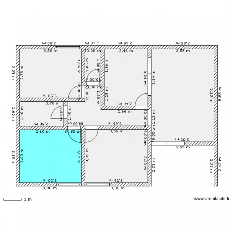 Plan – debut f3 – Par tamplam974 ️ | ArchiFacile