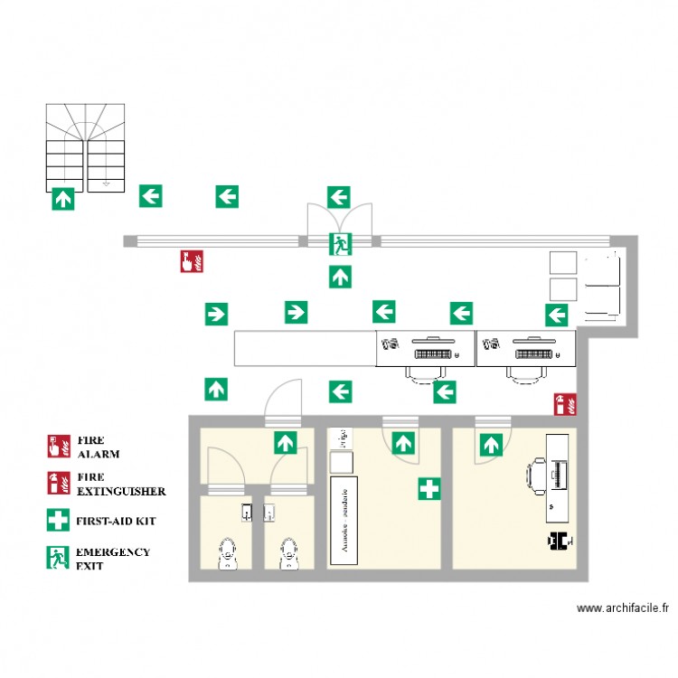 plan de sortie de secours - Plan dessiné par angelo...