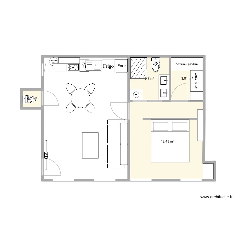 PLAN BRADY 1 - Plan 4 pièces 20 m2 dessiné par juliapon