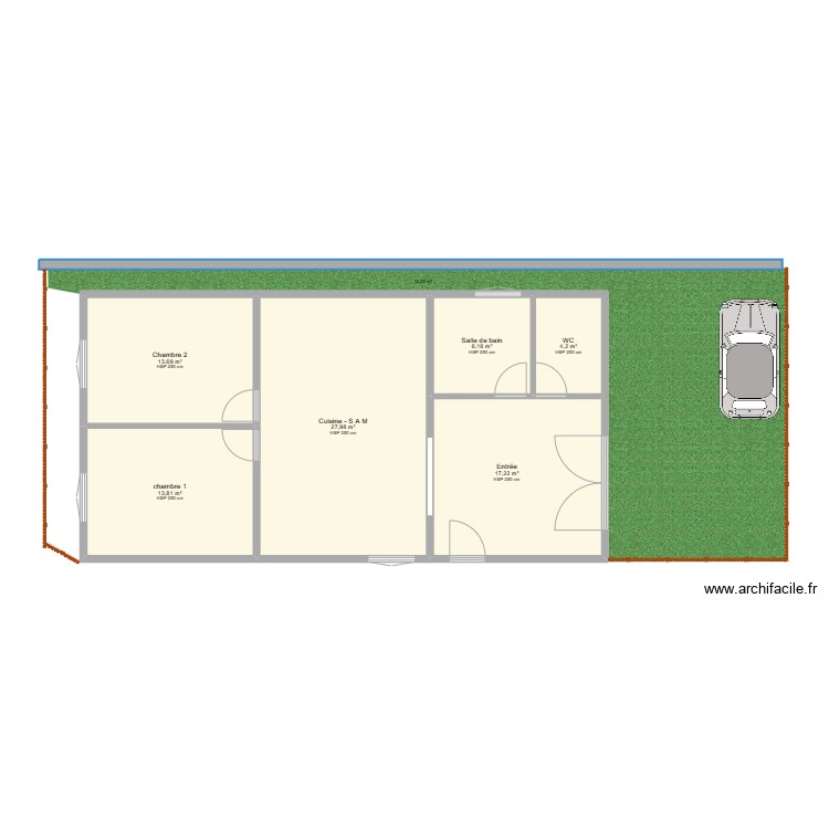 MENUISERIE - Plan 6 pièces 83 m2 dessiné par christel47
