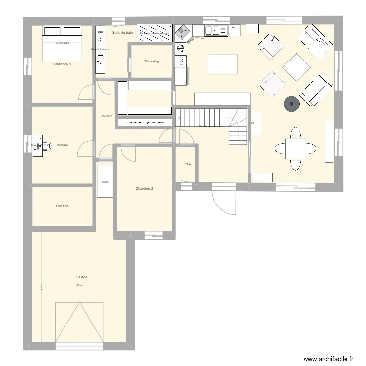 Etage - Plan dessiné par Bruno Callet