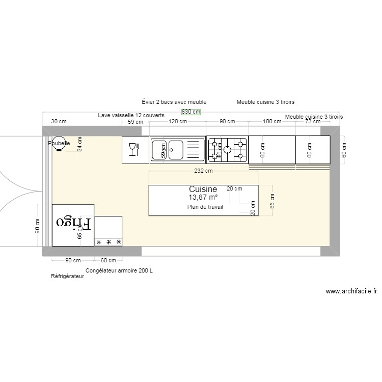 nasser - Plan 1 pièce 14 m2 dessiné par mido92